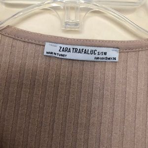 Zara | Tops | Zara Beige Wrap Around Crop Top | Poshmark